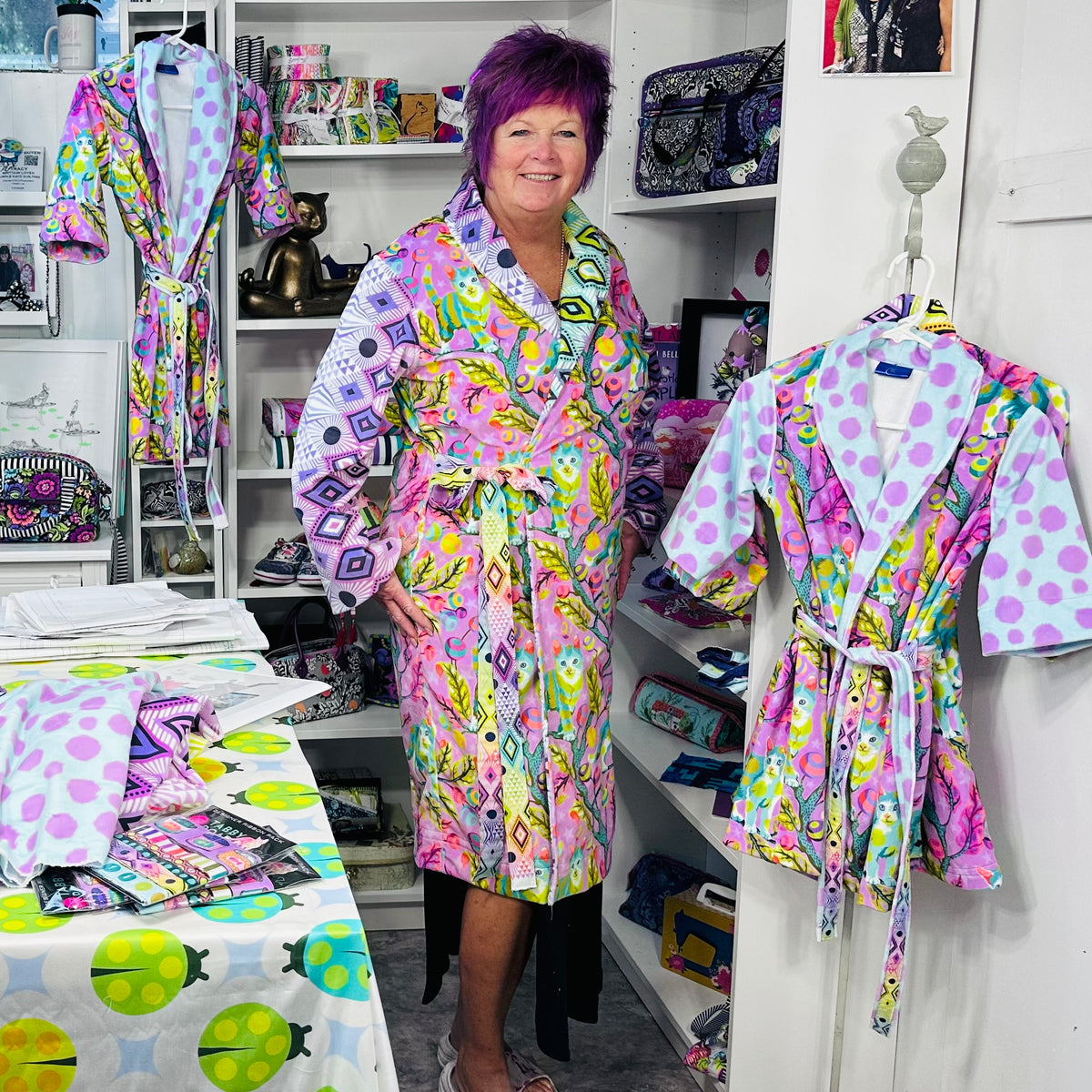 Tula Pink MINKY Robes – Purple KATZ Quilting