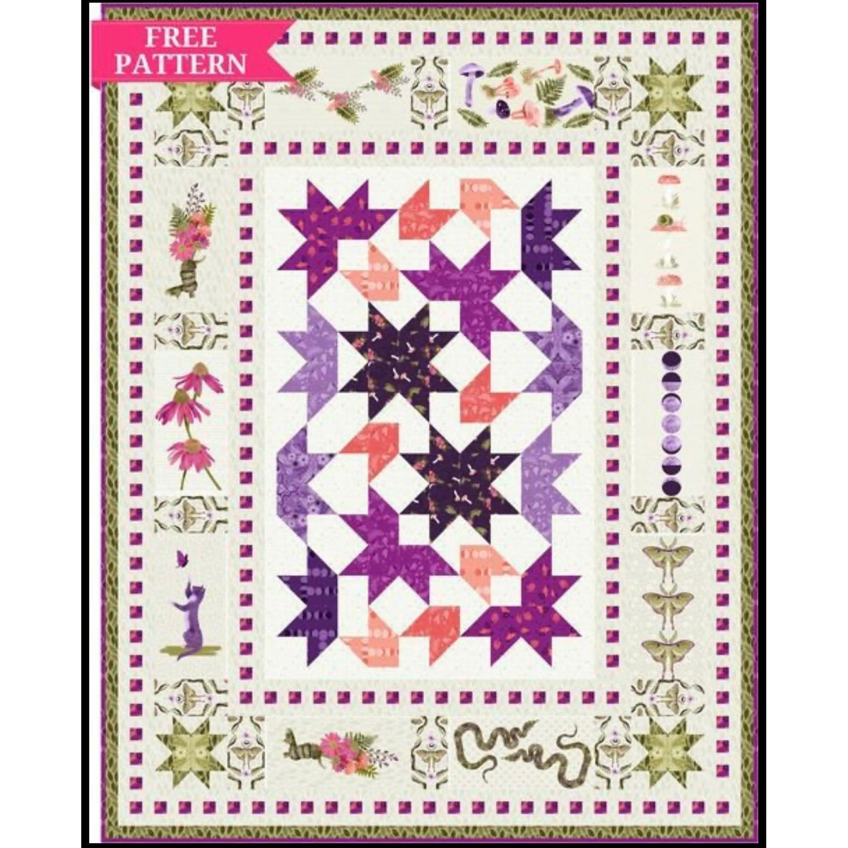 Magic Garden Quilt Kit 53”x68” – Purple KATZ Quilting