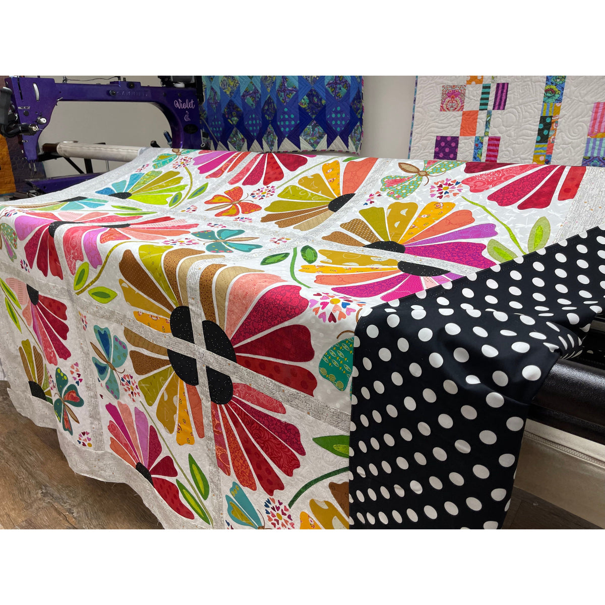 LineWork by Tula Pink PWTP118 INK - PomsPoms – Purple KATZ Quilting